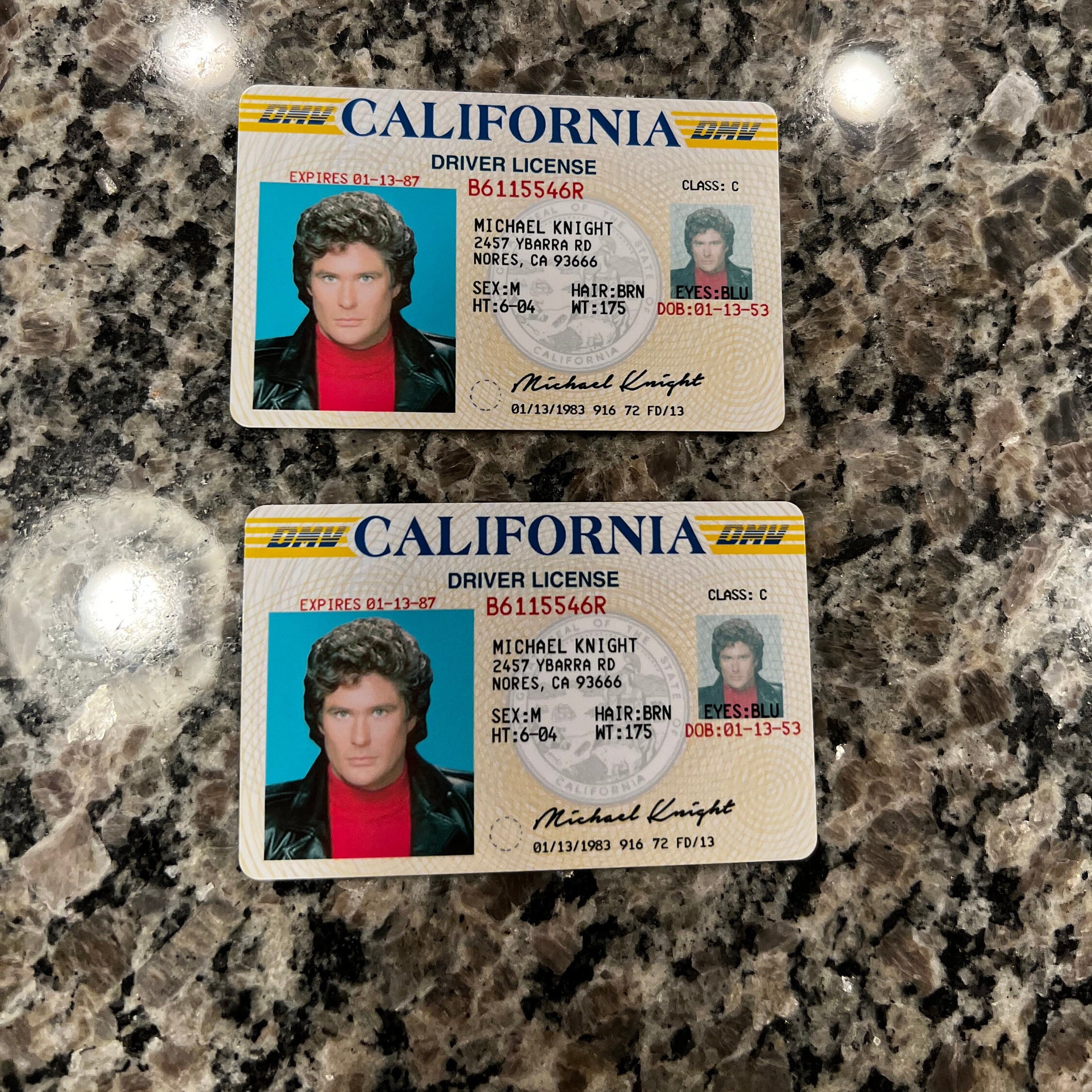 Knight Rider Michael Knight Drivers License Prop ID CARD KITT - Etsy Canada