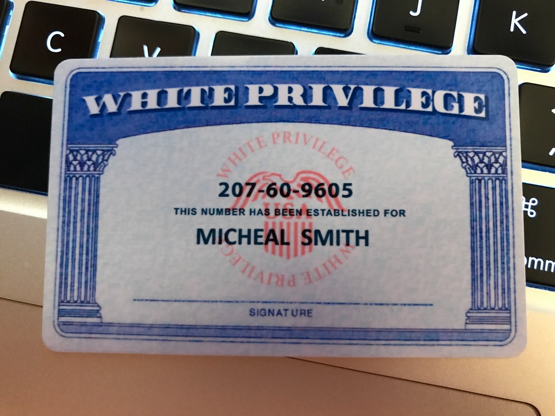 Official White / Black Privilege ID Card Thick Plastic Card | Etsy