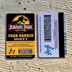 Jurassic Park Ranger ID Badge [customize With Your FACE or NAME ...