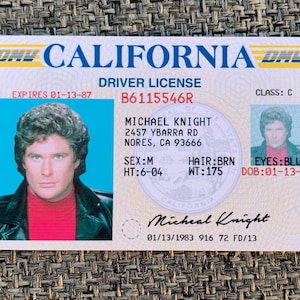 Knight Rider - Michael Knight Prop ID Karte KITT David Hasselhoff - Etsy.de