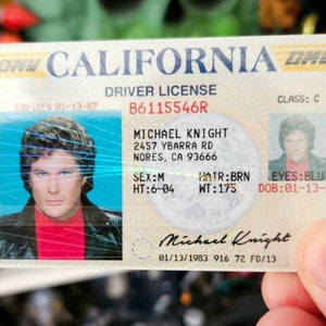 Knight Rider - Michael Knight Prop ID Karte KITT David Hasselhoff - Etsy.de