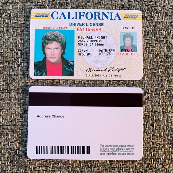 Knight Rider Prop Vintage Issue ID Cards Michael Knight Cosplay ID Set ...