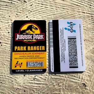 Jurassic Park Ranger ID Badge [customize With Your FACE or NAME ...