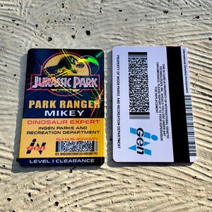 Jurassic Park Ranger ID Badge [customize With Your FACE or NAME ...