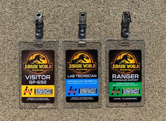 Jurassic World Set Prop ID Badge: Lab Technician Visitor | Etsy