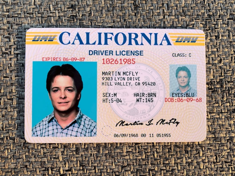 Marty Mcfly ID CARD Back to the Future Michael J Fox | Etsy