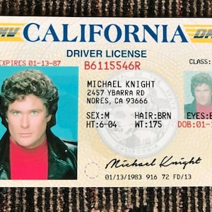 Knight Rider - Michael Knight Prop ID Karte KITT David Hasselhoff - Etsy.de