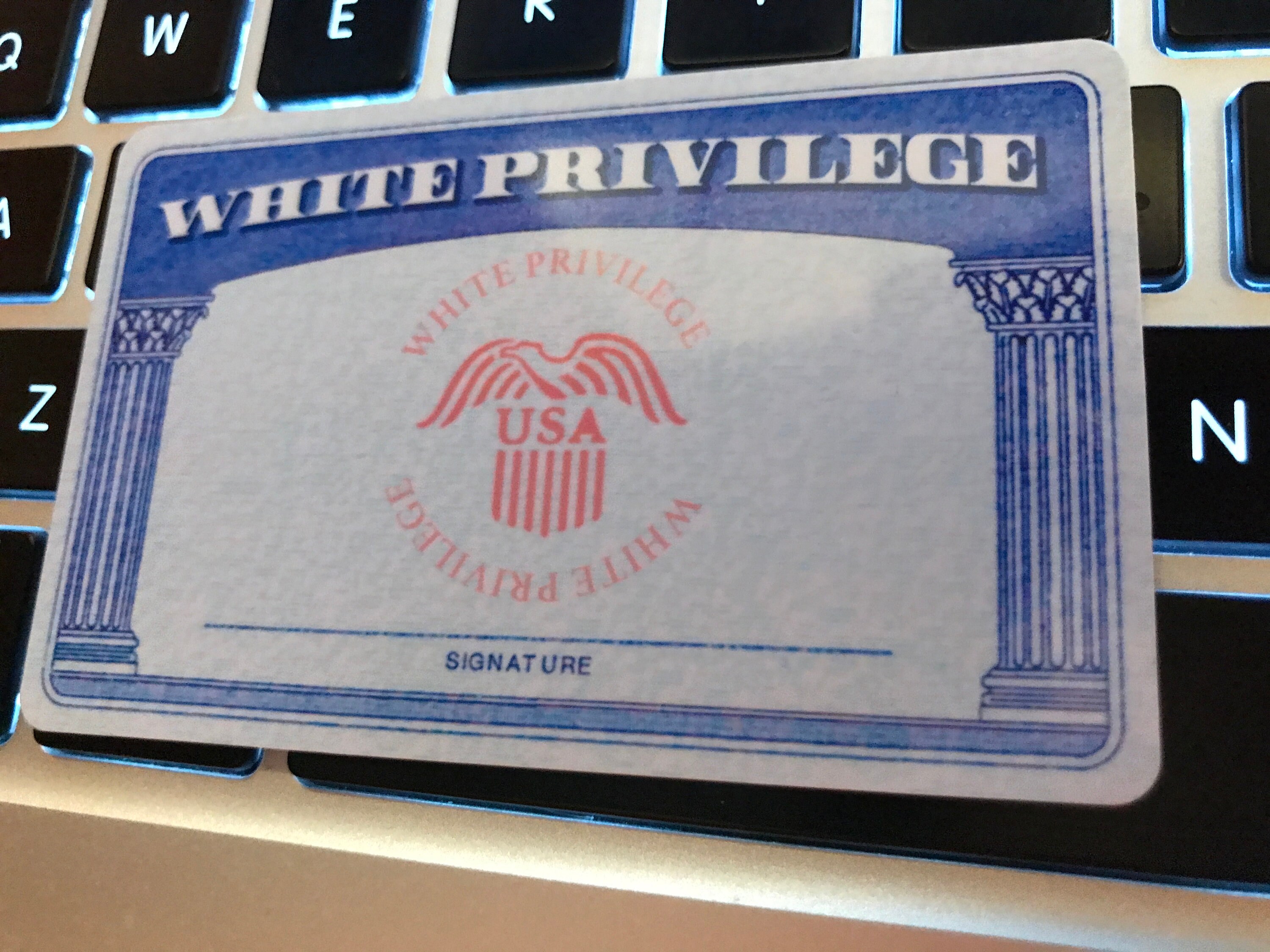 Official White / Black Privilege ID Card Thick Plastic Card | Etsy