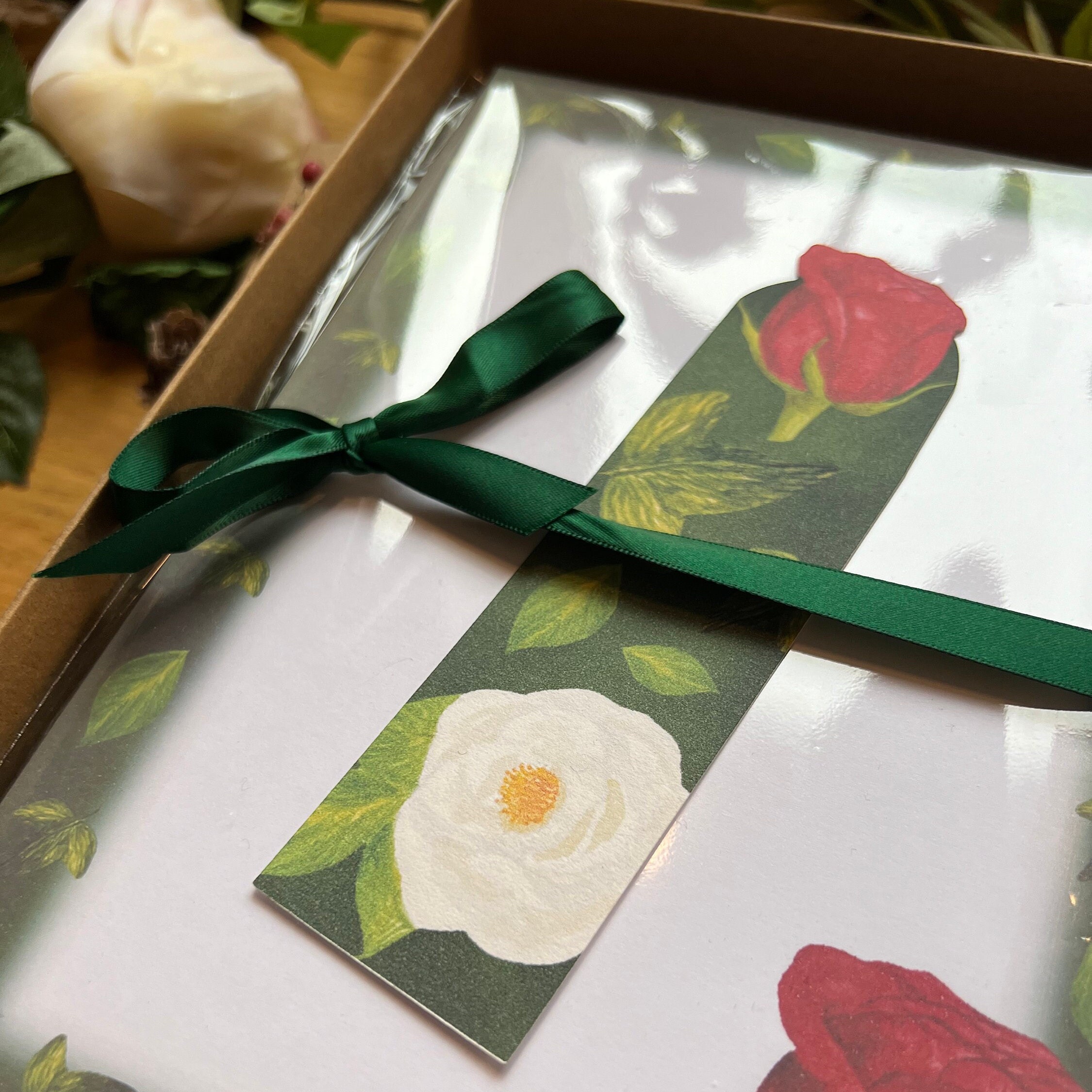 Handmade Bookmark Romantic Gift Red Rose Bookmark White Rose for Book ...