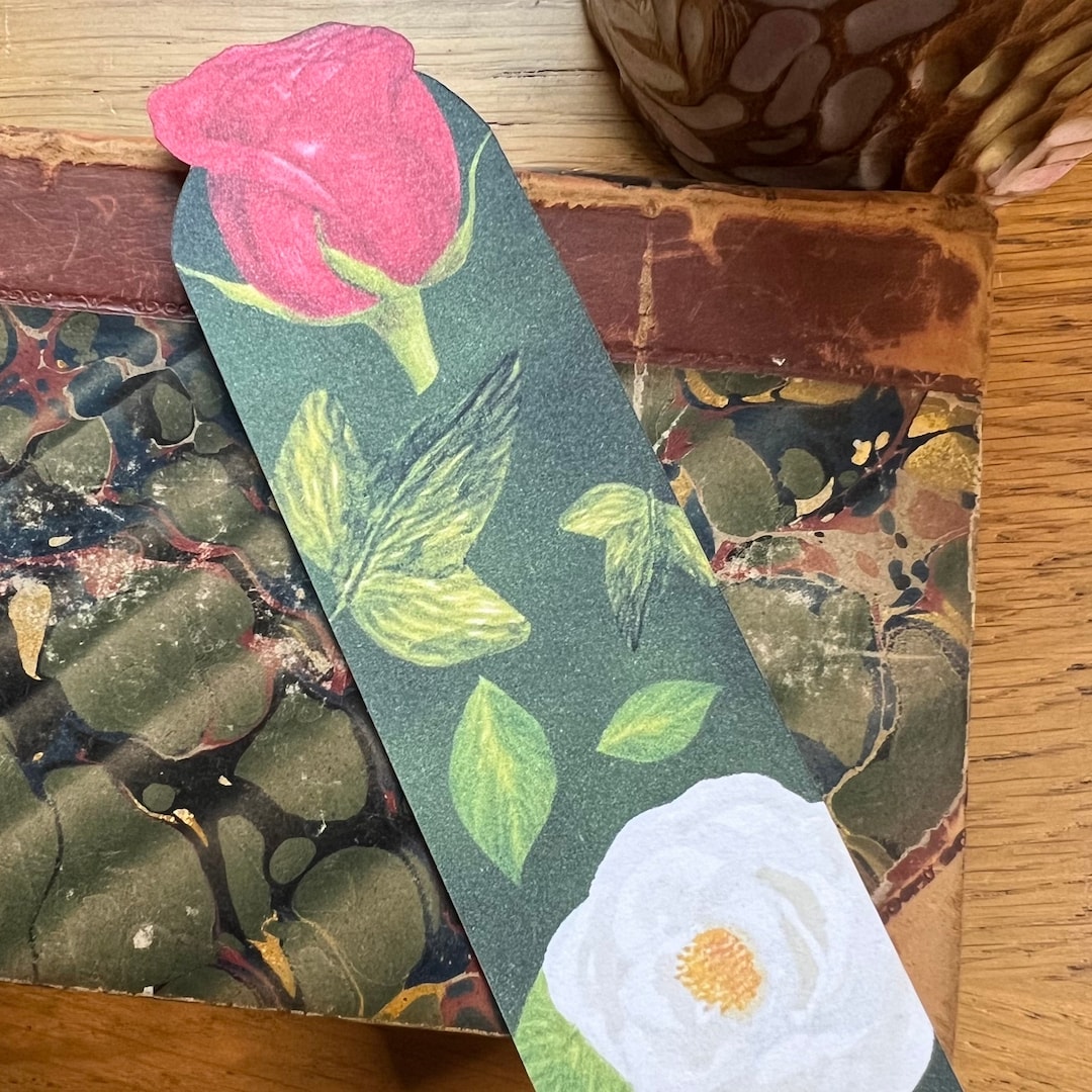 Handmade Bookmark Romantic Gift Red Rose Bookmark White Rose for Book ...