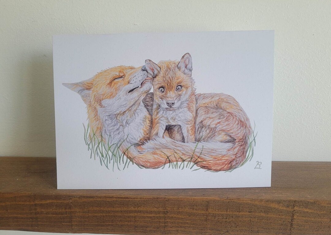 Red Foxes Greetings Card, Fox Card, Birthday Card, Card for Fox Fans ...