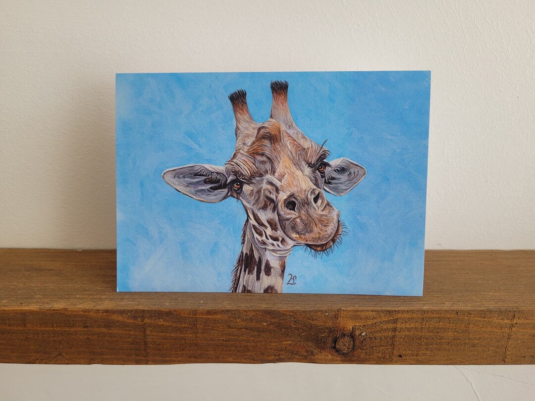 Giraffe Greetings Card, Birthday Card, Card for Giraffe Lovers, Blank ...