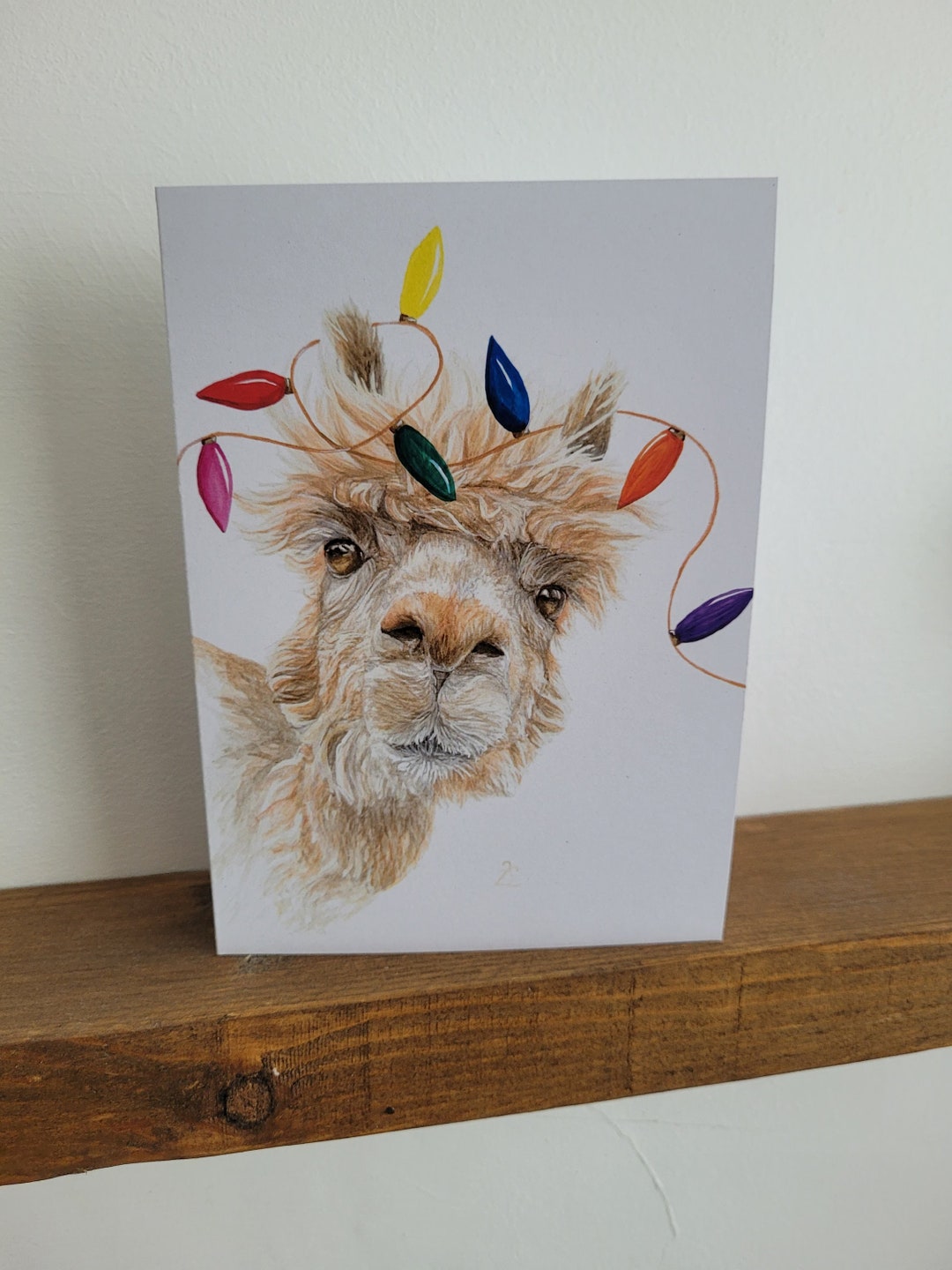Festive Alpaca Christmas Greetings Card, Christmas Alpaca Card, Goofy ...