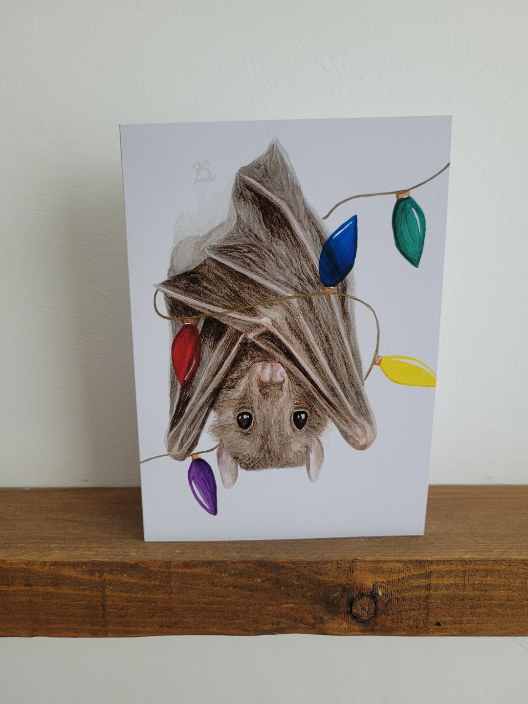 Festive Fruit Bat Card, Christmas Bat Card, Fruit Bat Card, Spooky ...