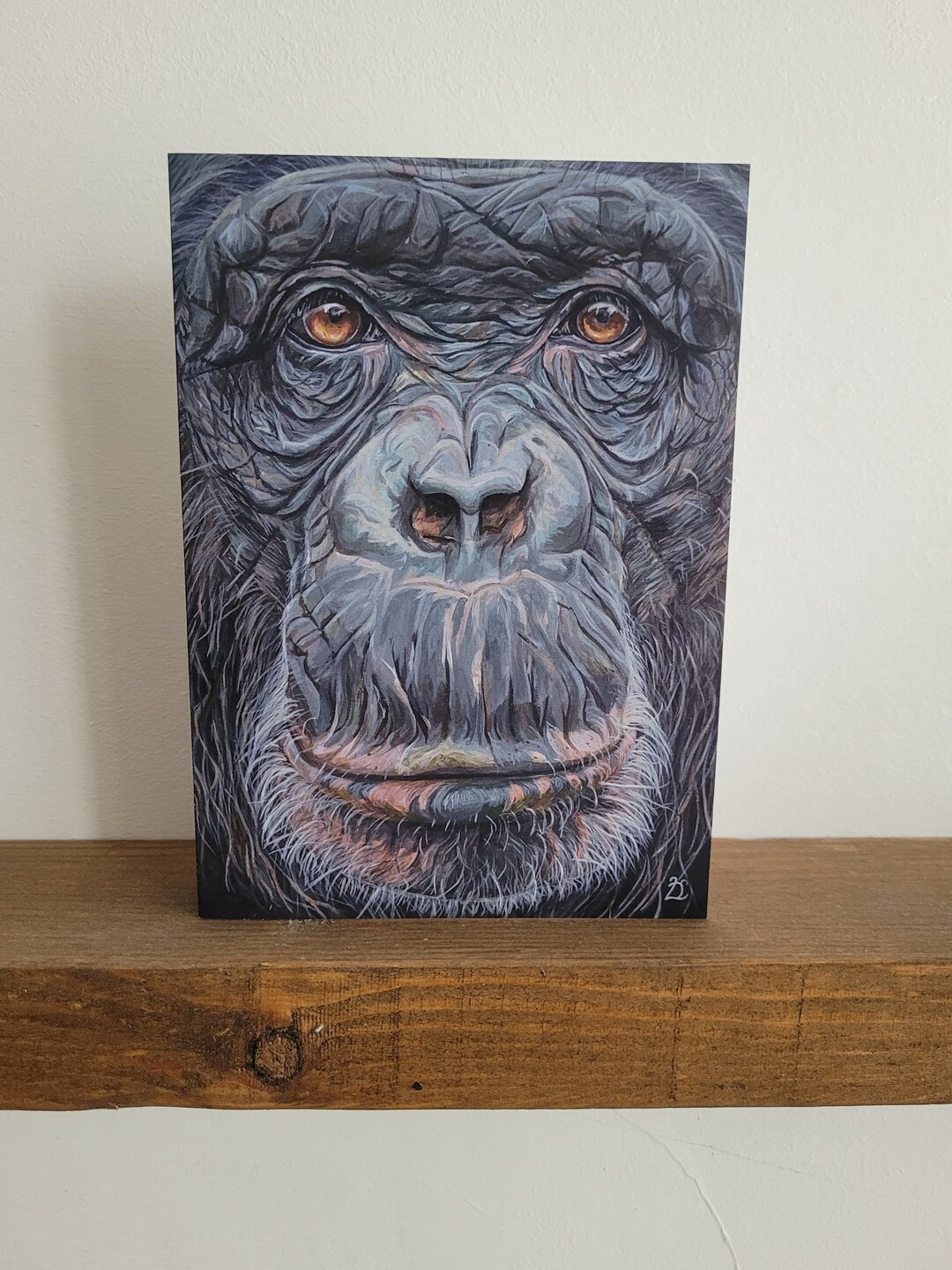 Chimpanzee Greetings Card, Chimp Card, Monkey Card, Blank Greetings ...