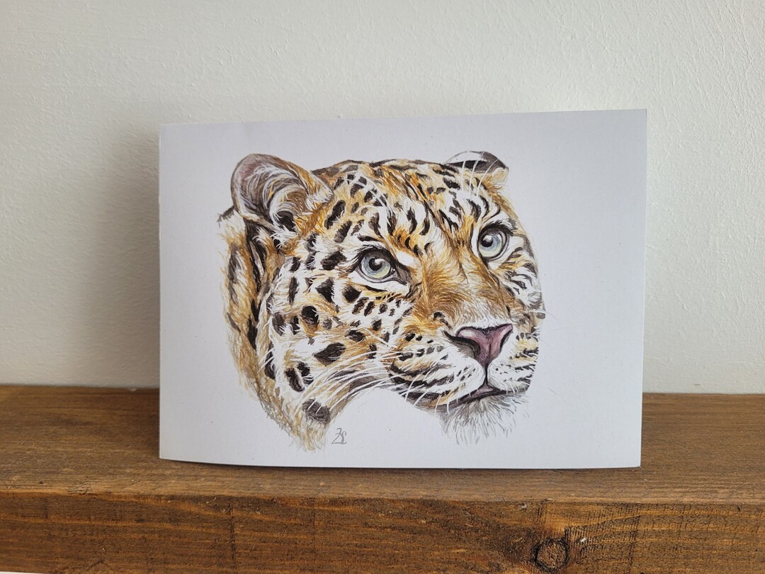 Leopard Greetings Card, Big Cat Card, Leopard Birthday Card, Card for ...