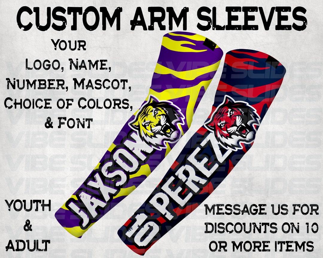 Personalized Athletic Arm Sleeves Custom Sports Team Sleeves Discounted ...