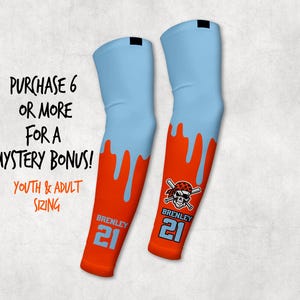 Custom Drip Arm Sleeve Ice Cream Paint Sprinkles Baseball Fastpitch ...