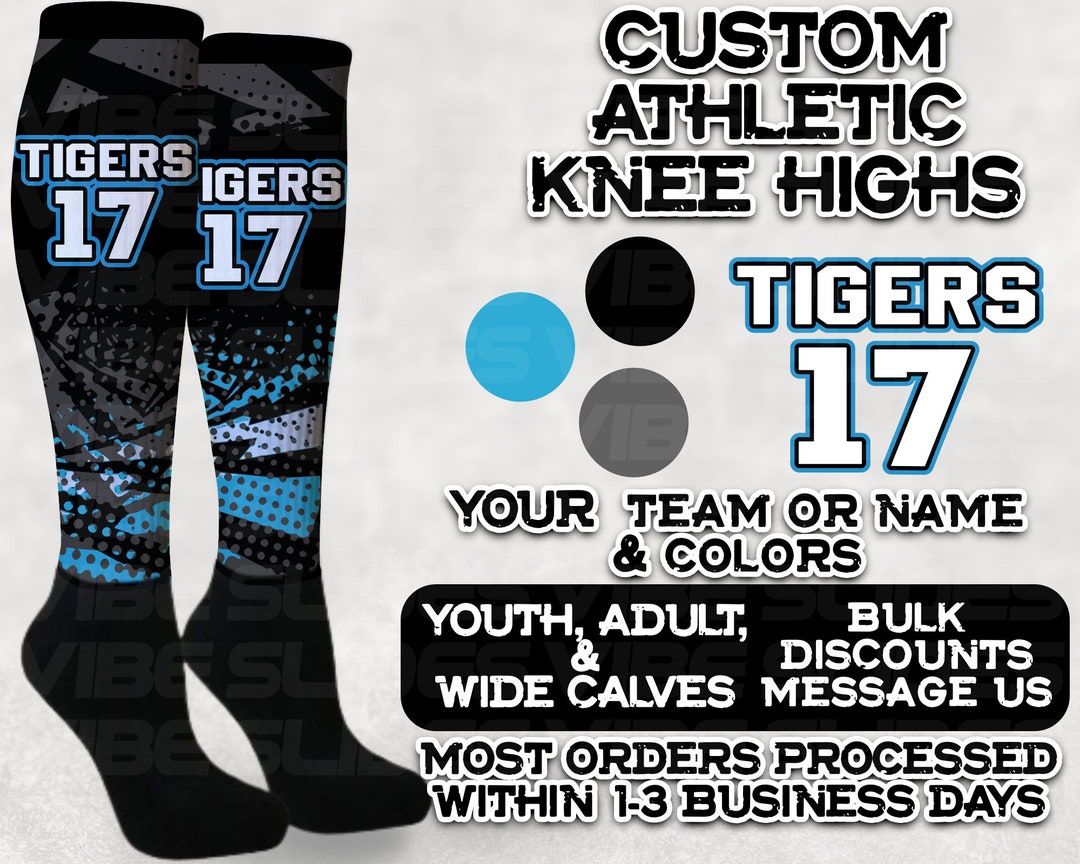 Custom Athletic Knee High Socks • Personalized Compression • Sports ...