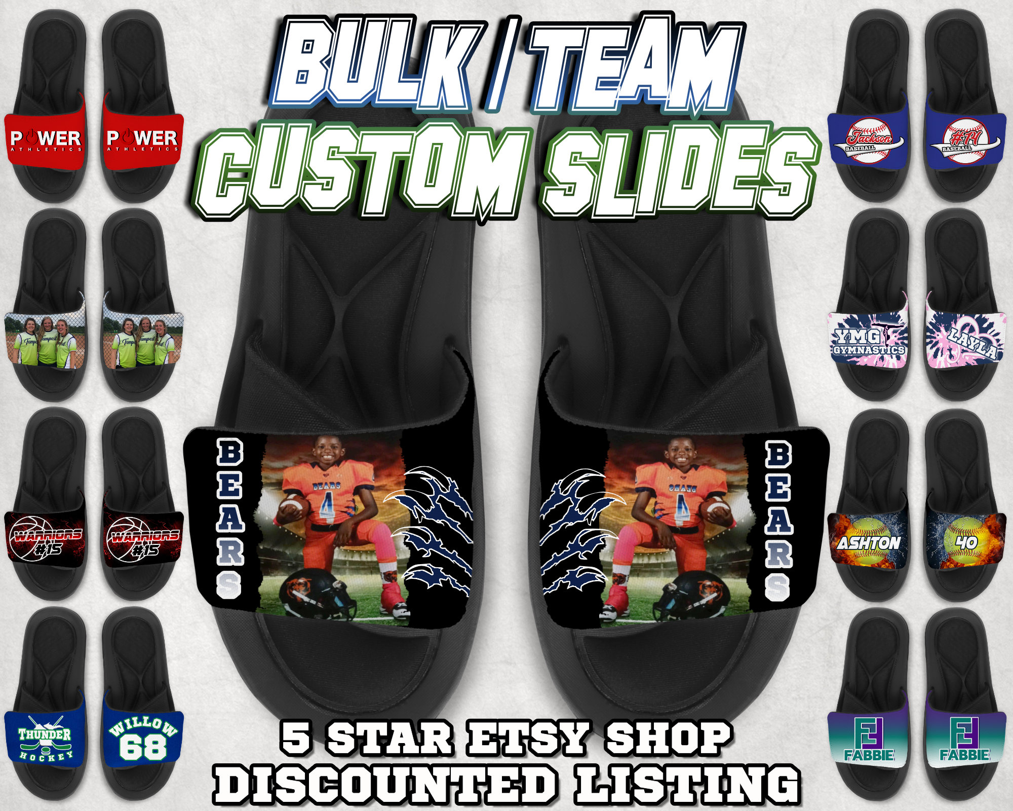 10 Pairs Custom Team Bulk Slides Personalized Gymnastics - Etsy