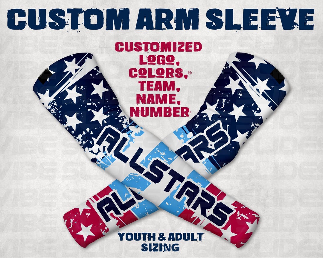 Custom Arm Sleeves Patriotic Cooperstown Allstars Softball Baseball ...