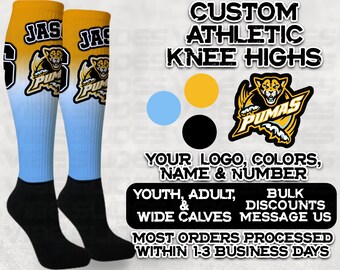 Custom Athletic Knee High Socks Personalized Compression Sports Team ...
