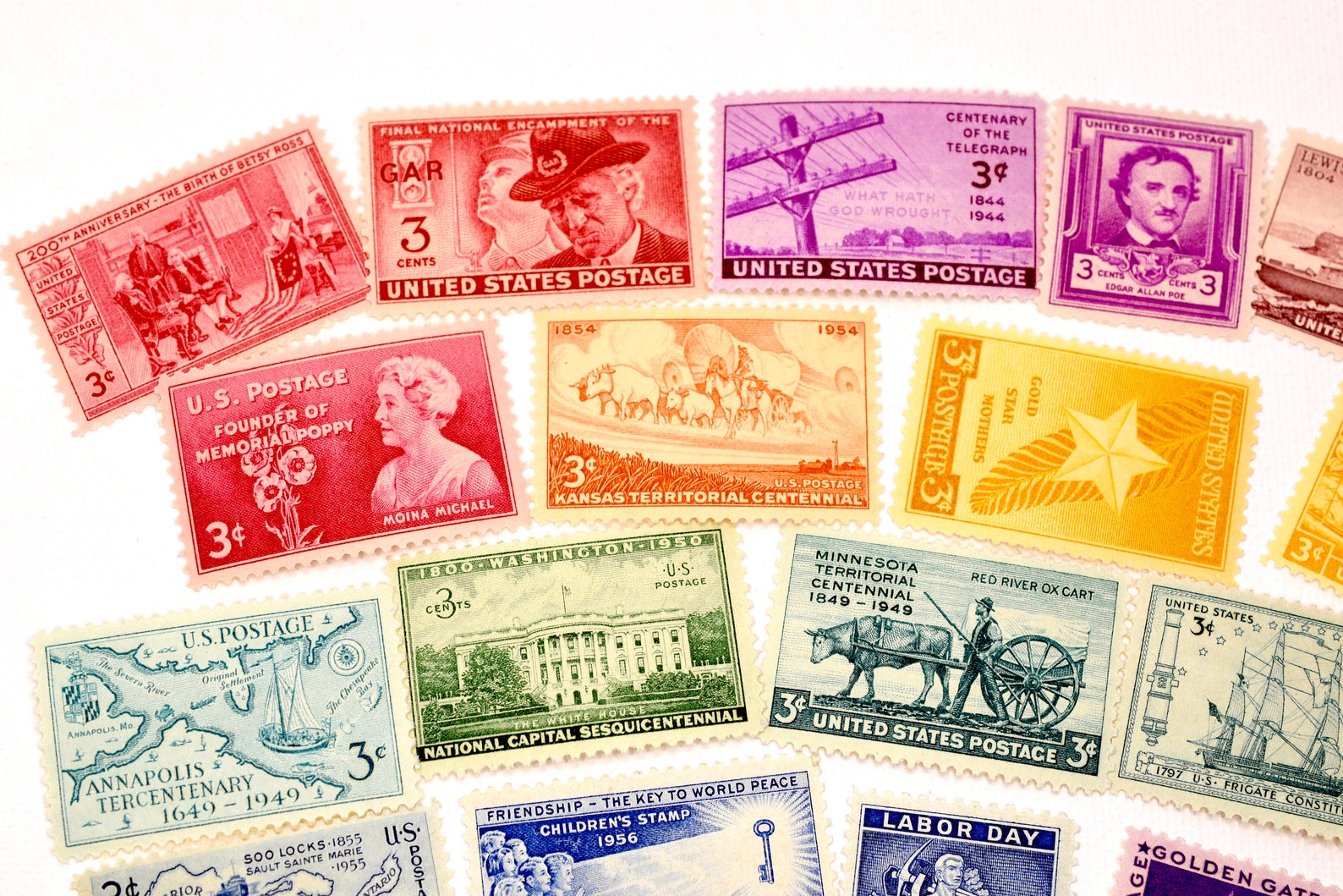 Vintage 3-cent Postage Stamps Random Assortment Pack USPS - Etsy