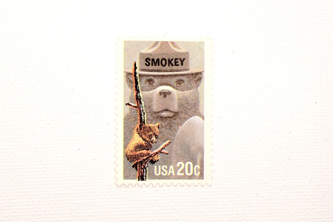 10 Vintage Smokey the Bear Stamps - Unused Postage for Mailing - 1984 ...