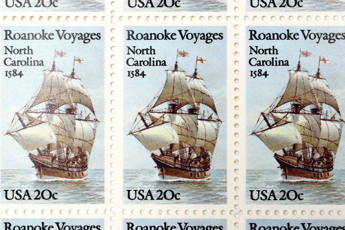 Roanoke Voyages Sailing Ship Stamps North Carolina Unused - Etsy