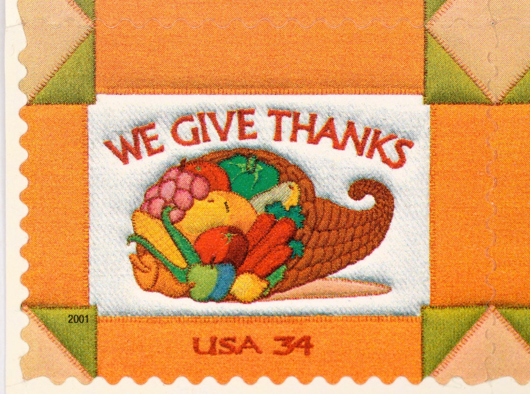 Vintage Happy Thanksgiving Stamps - Unused US Postage for Mailing ...