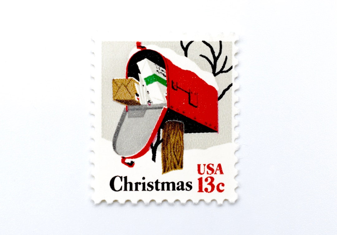 1977 10 Vintage Christmas Mailbox Stamps Unused U.S. Postage for ...