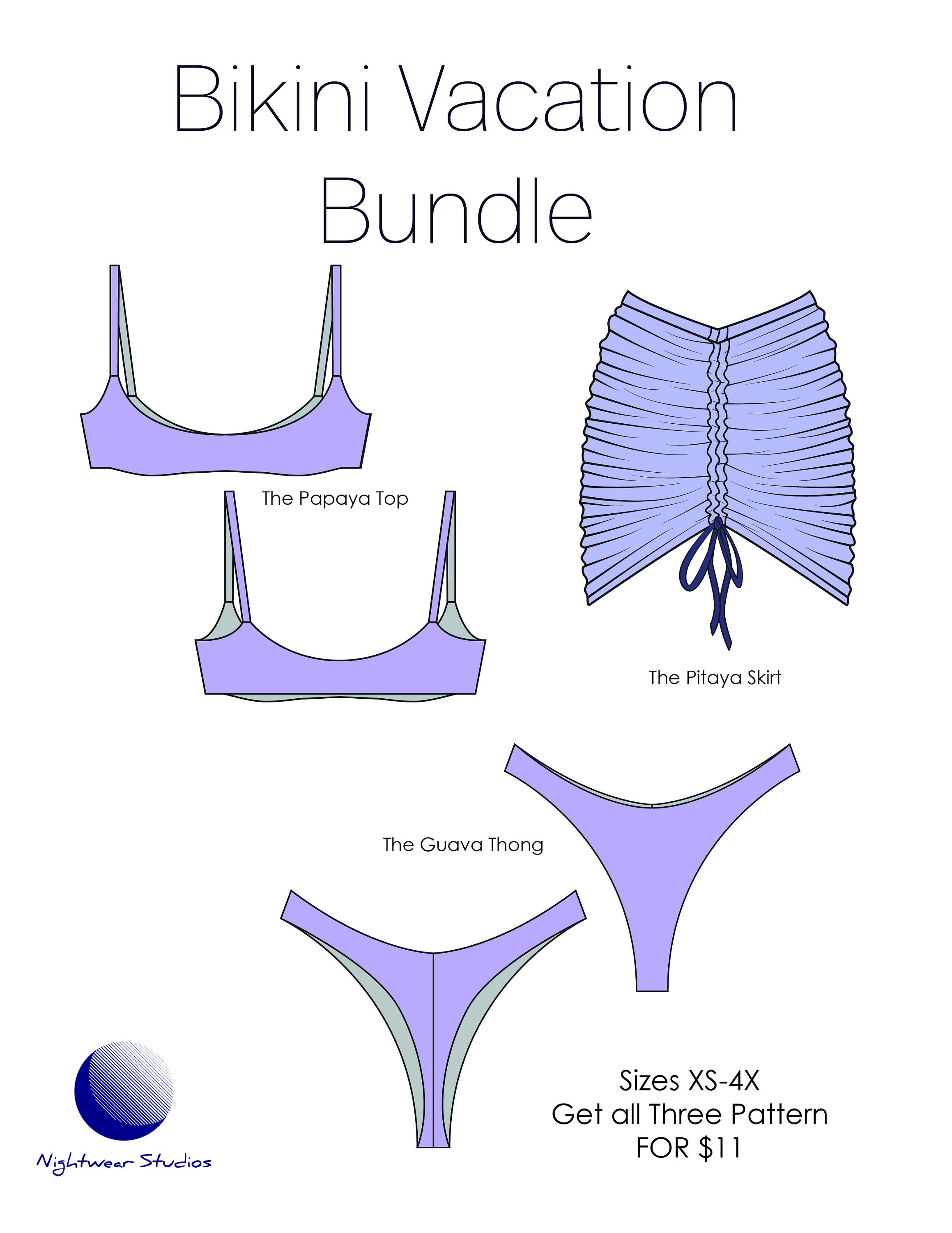 Bikini Vacation Bundle/diy Swimsuit/ PDF Sewing Pattern - Etsy