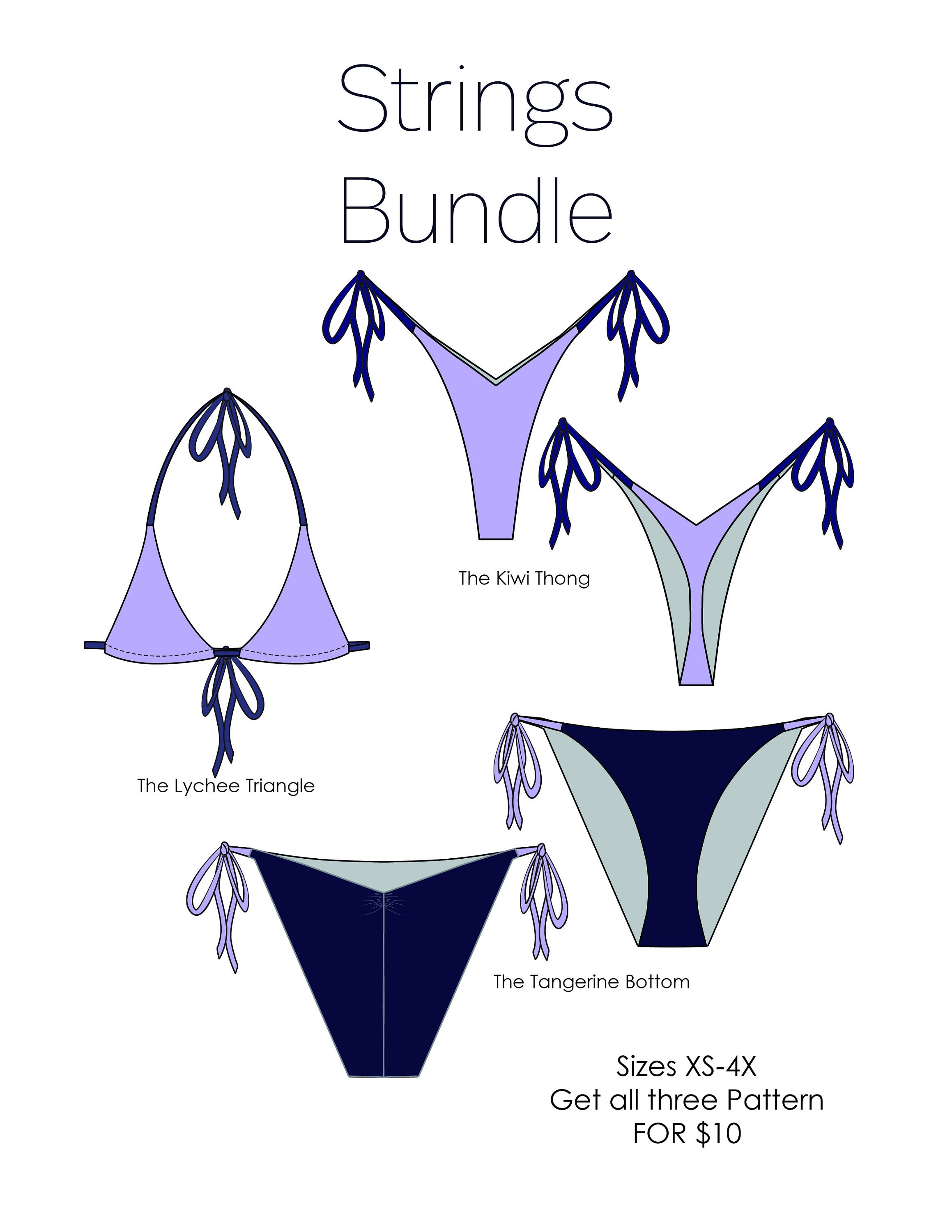 Strings Pattern Bundle | DIY Bikini | PDF Sewing Pattern - Etsy