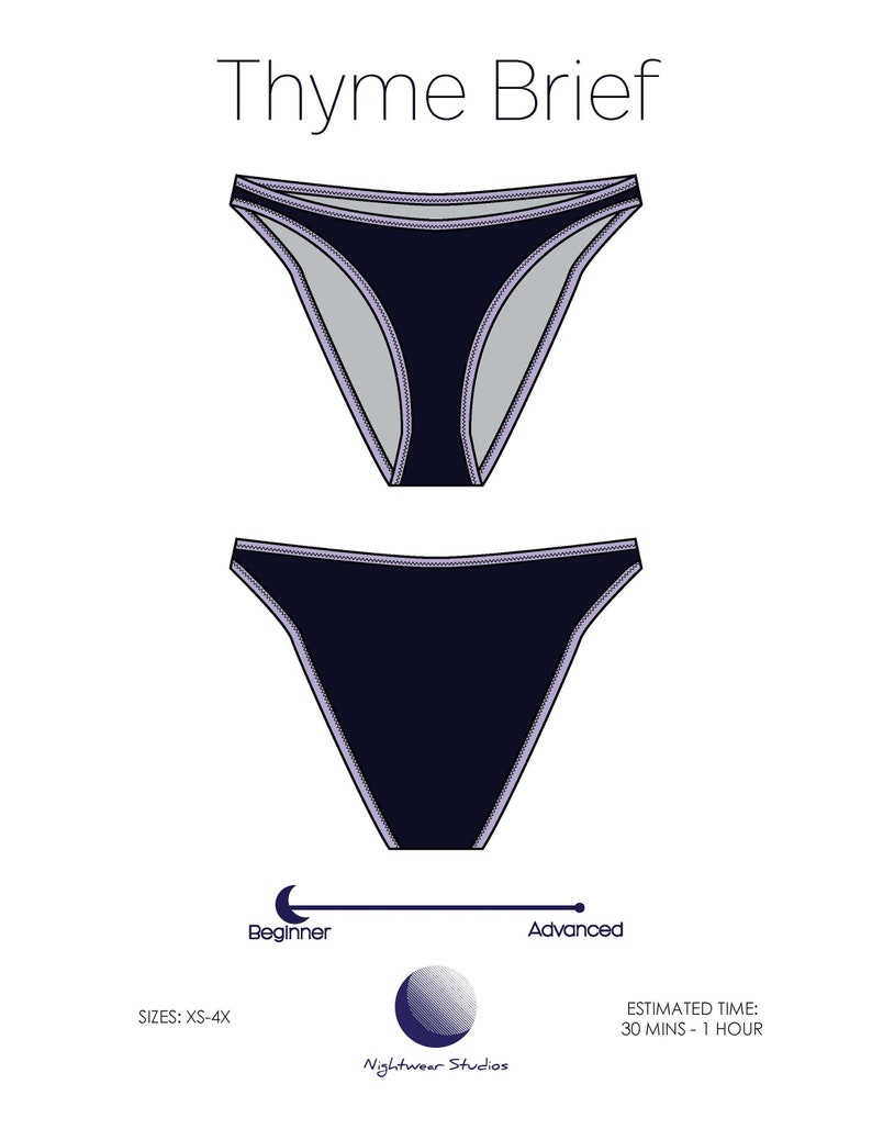 Thyme Brief/ DIY Underwear/digital PDF Sewing Pattern - Etsy