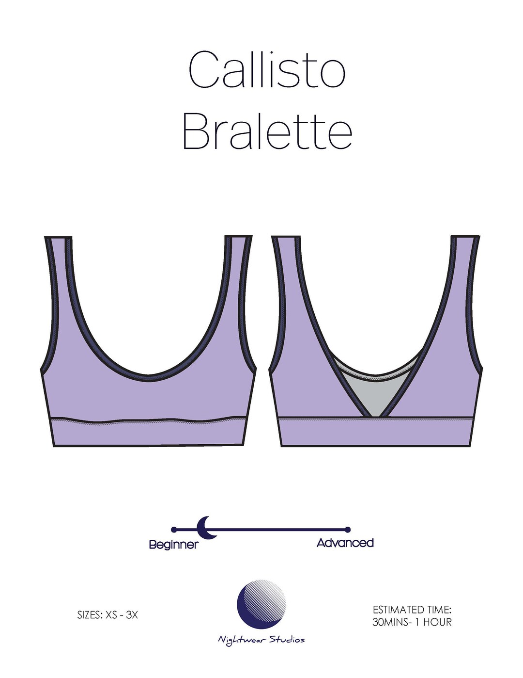 Callisto Bralette/ DIY Bralette/ Digital PDF Sewing Pattern - Etsy