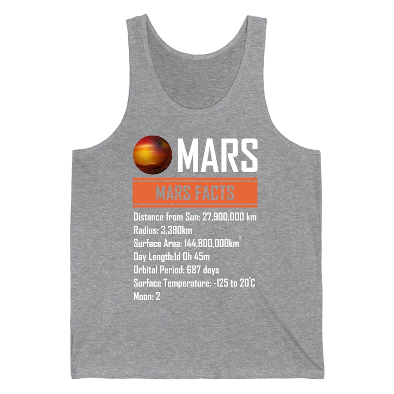 Mars Facts About Mars Planet Space Lover Tank Top Men Women - Etsy