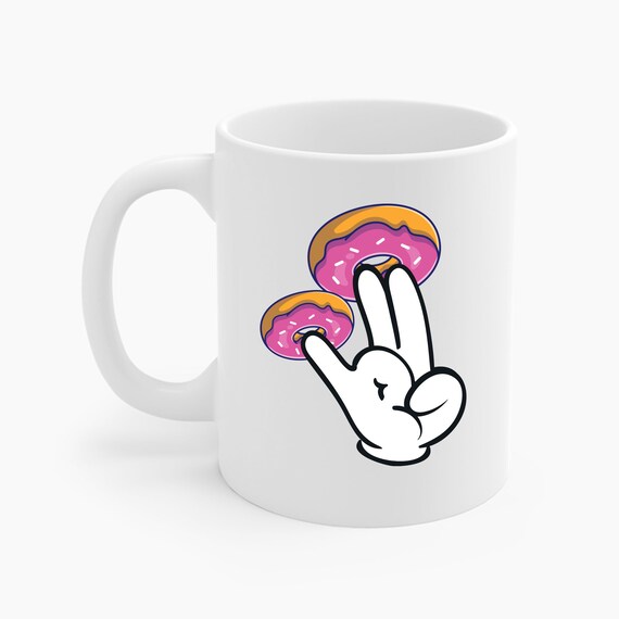 Funny Donuts With the Shocker Hand 2 and 1 Fingers Donut | Etsy