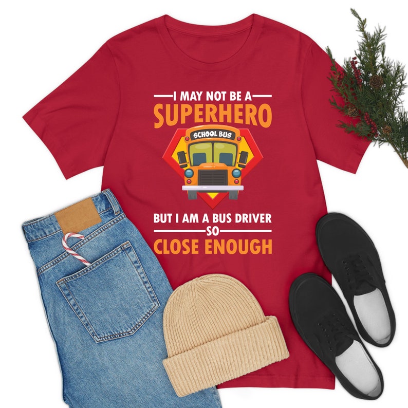 Superhero School Bus Driver Shirt Funny Bus Driver T-shirt for Men ...