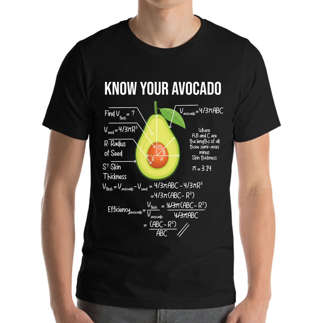 Funny Avocado Know Your Avocado Funny Math Nerds T-shirt Men Women Kids ...