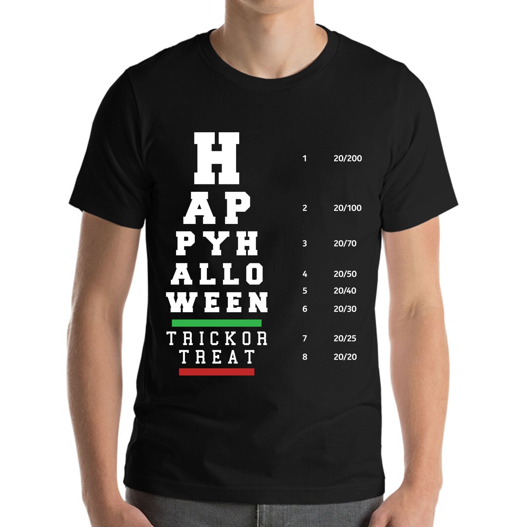 Funny Optometrist Halloween Eye Chart Optometry Eye Doctor Halloween T ...