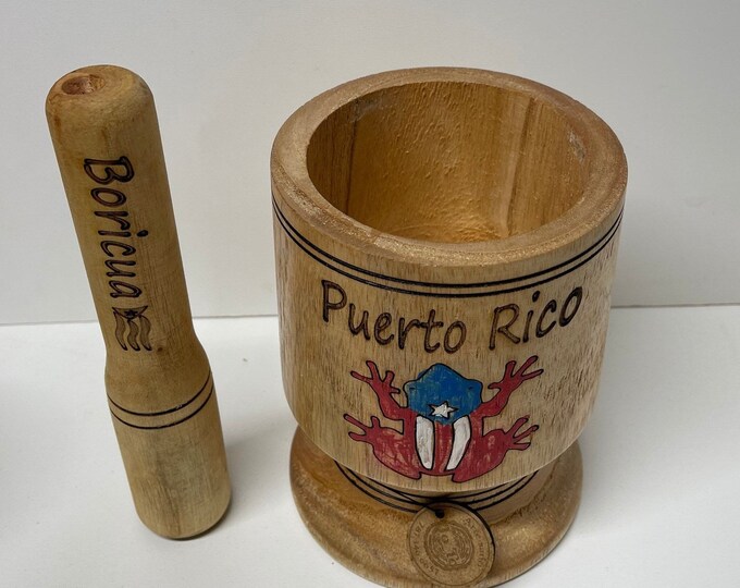 Pilon Para Mofongo Puerto Rico 2 Souvenir Puertorriqueño Wood Mortar ...