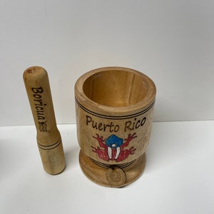 Pilon Para Mofongo Puerto Rico 2 Souvenir Puertorriqueño Wood Mortar ...
