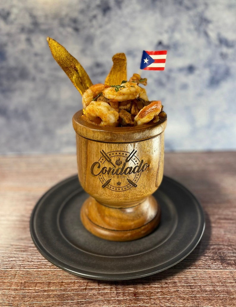 Pilon Para Mofongo Puerto Rico 2 Souvenir Puertorriqueño Wood Mortar ...