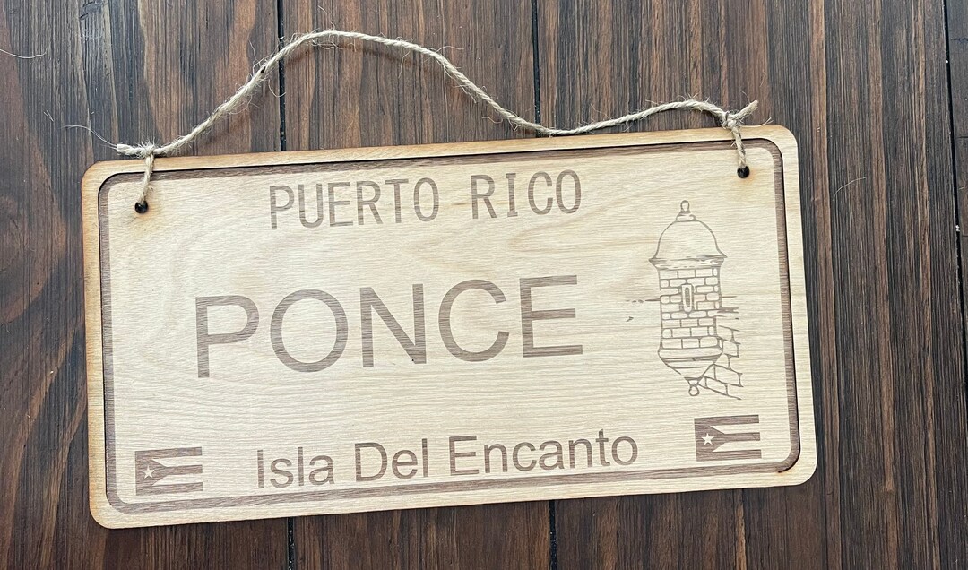 Tablilla Puerto Rico Plate Laser Engraving Laser Cut Engraving Wood ...
