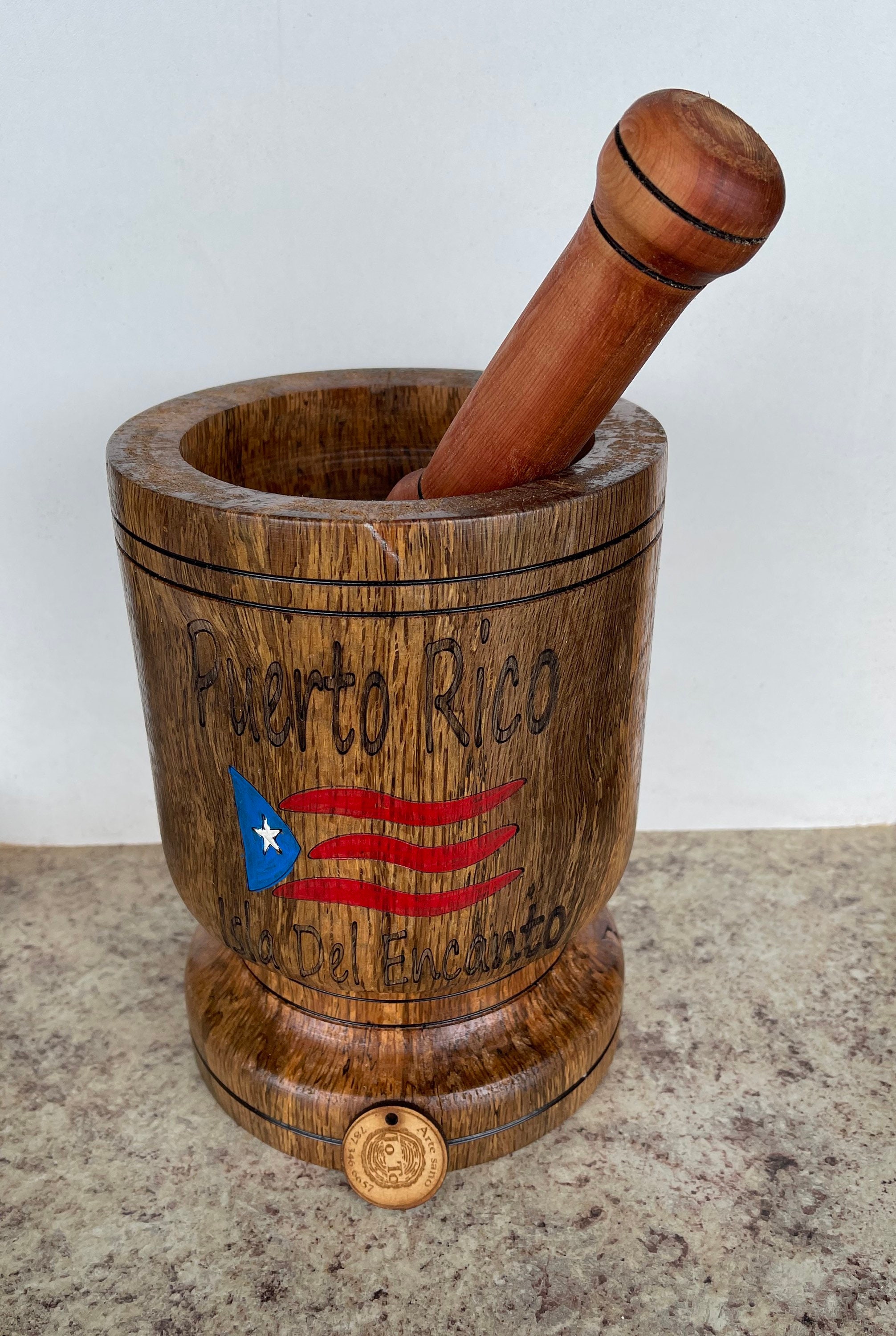 Pilon para mofongo puerto Rico 3 souvenir puertorriqueño paint pr wood ...