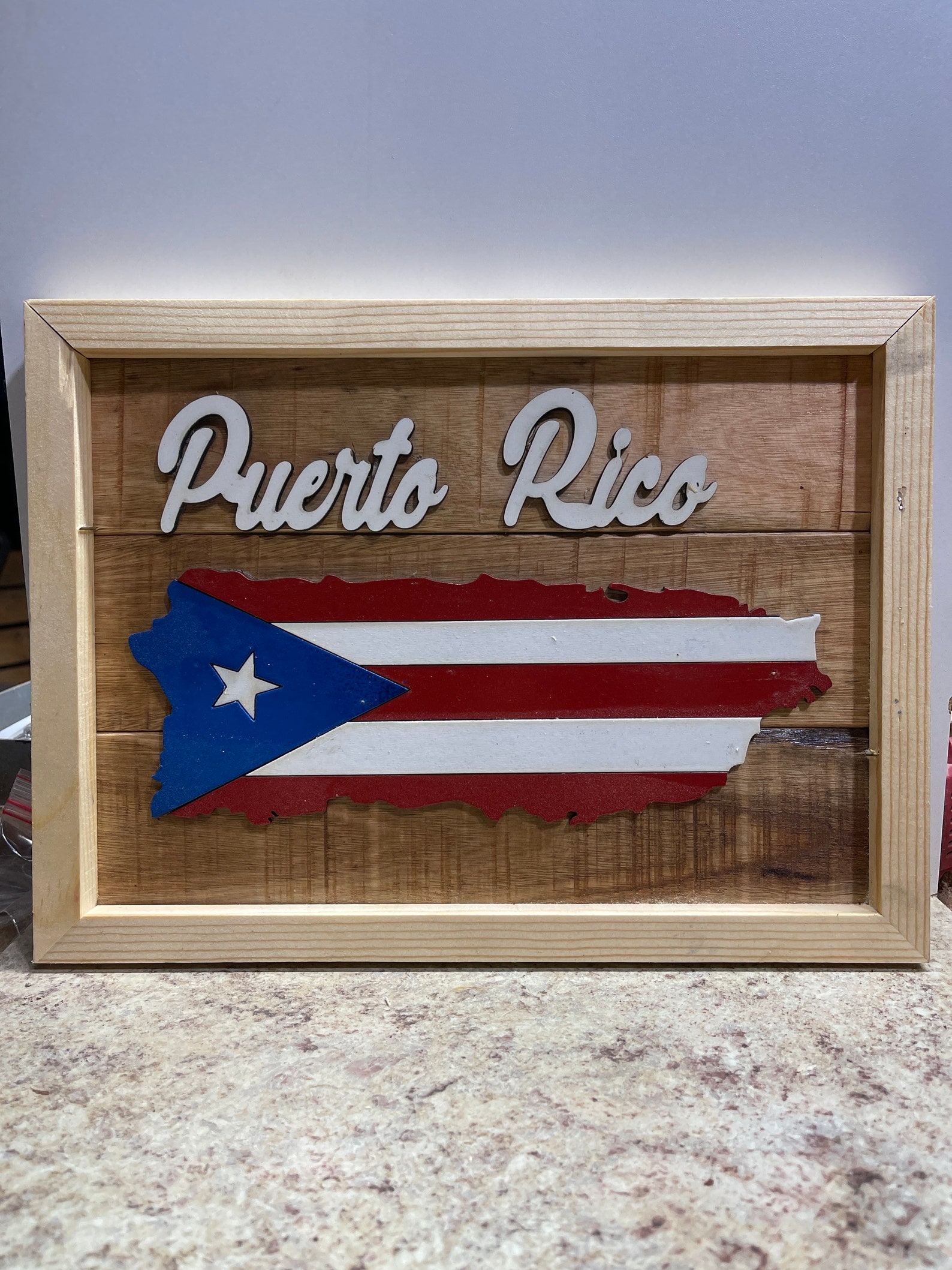Cuadro De Puerto Rico Souvenir Laser Cutpuertorriqueño Pr - Etsy