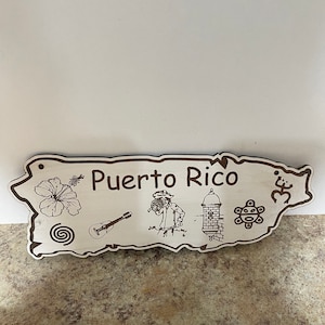 Puerto Rico Mapa Souvenir Puerto Rico Map Laser Engraving Laser Cut ...