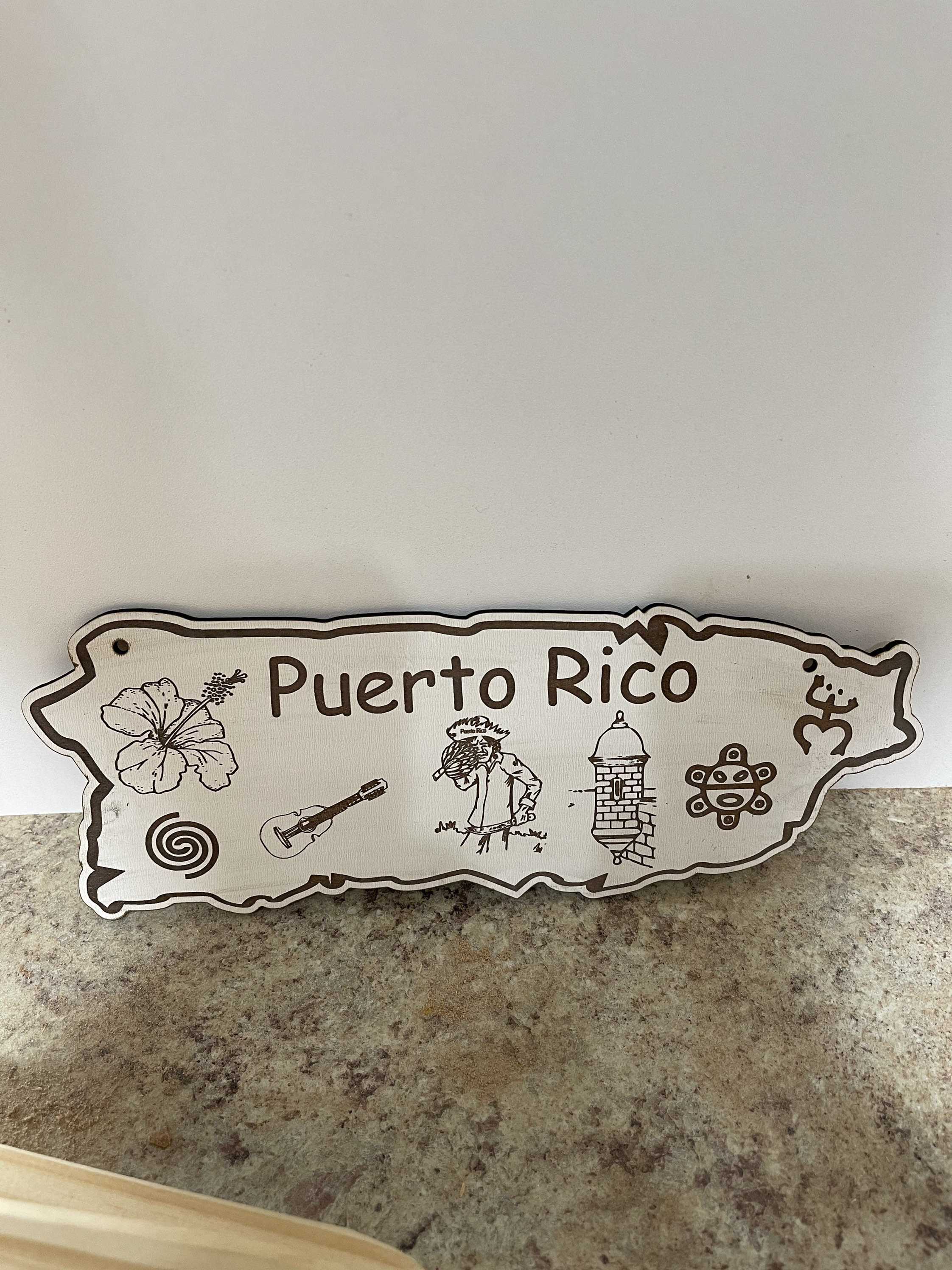 Puerto Rico Mapa Souvenir Puerto Rico Map Laser Engraving Laser Cut ...