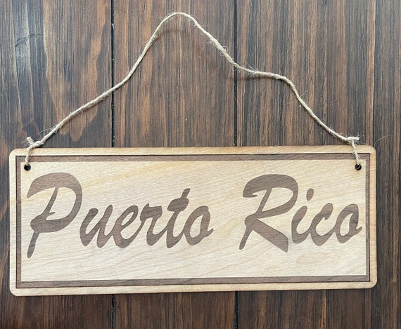 Láser Engraving Puerto Rico Souvenir Letrero Puerto Rico Hecho - Etsy