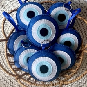Blue Evil Eye Felt Key Chains - Etsy